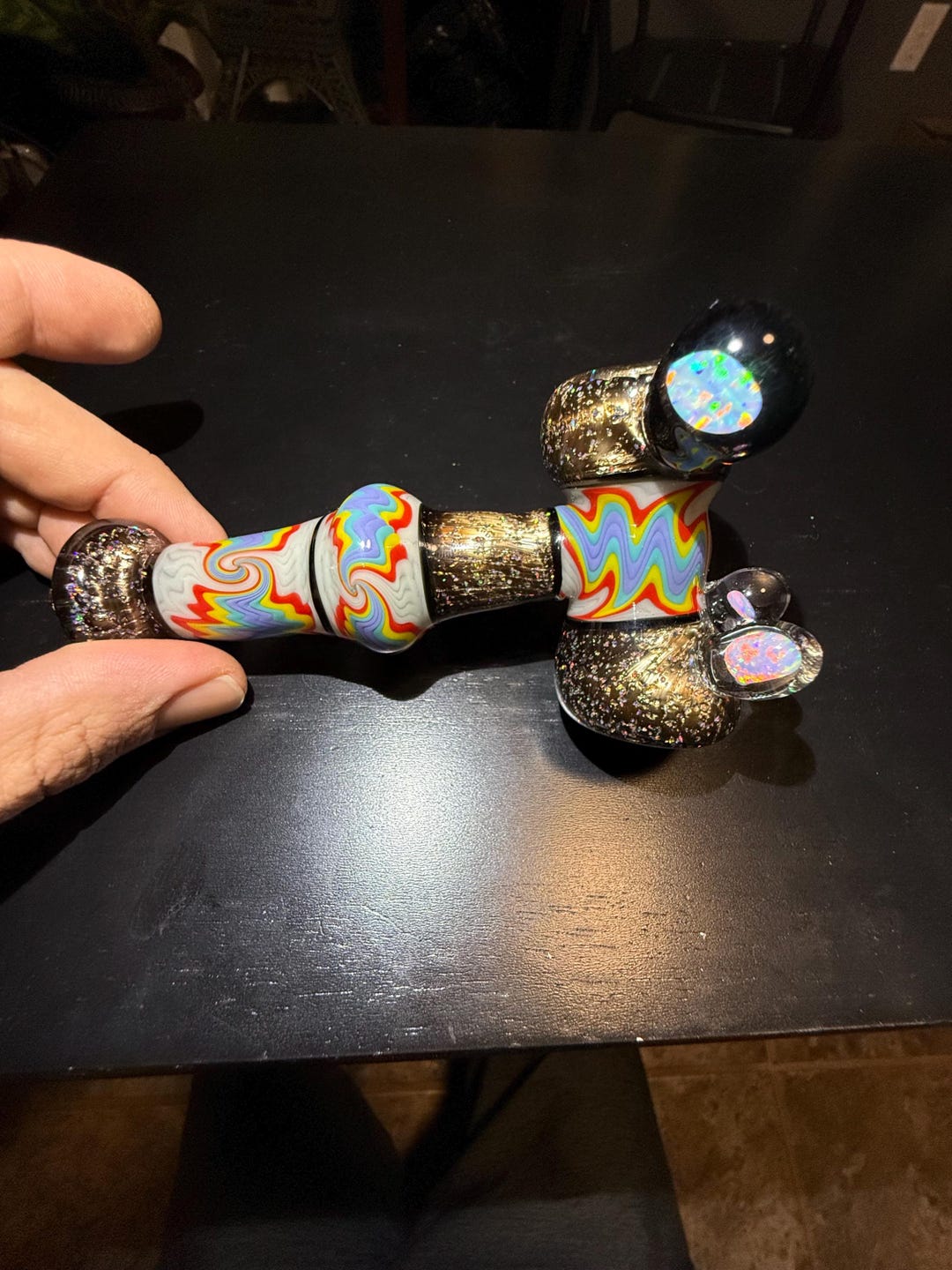 Electrum Crushed Opal Hammer Pipe - Etsy