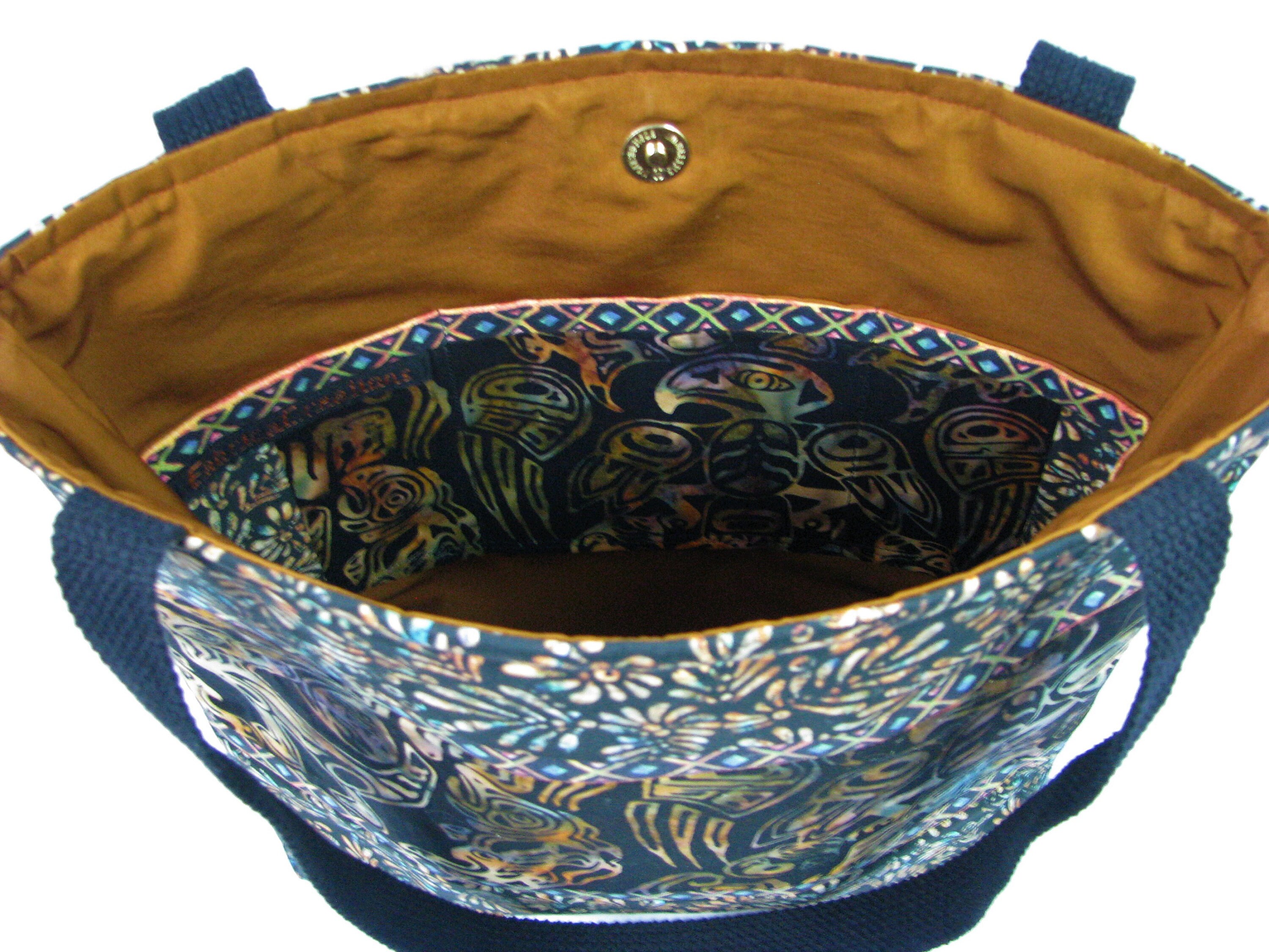 Pacific Northwest Indigenous Native Totem Batik Tote Bag Shoulder Bag ...