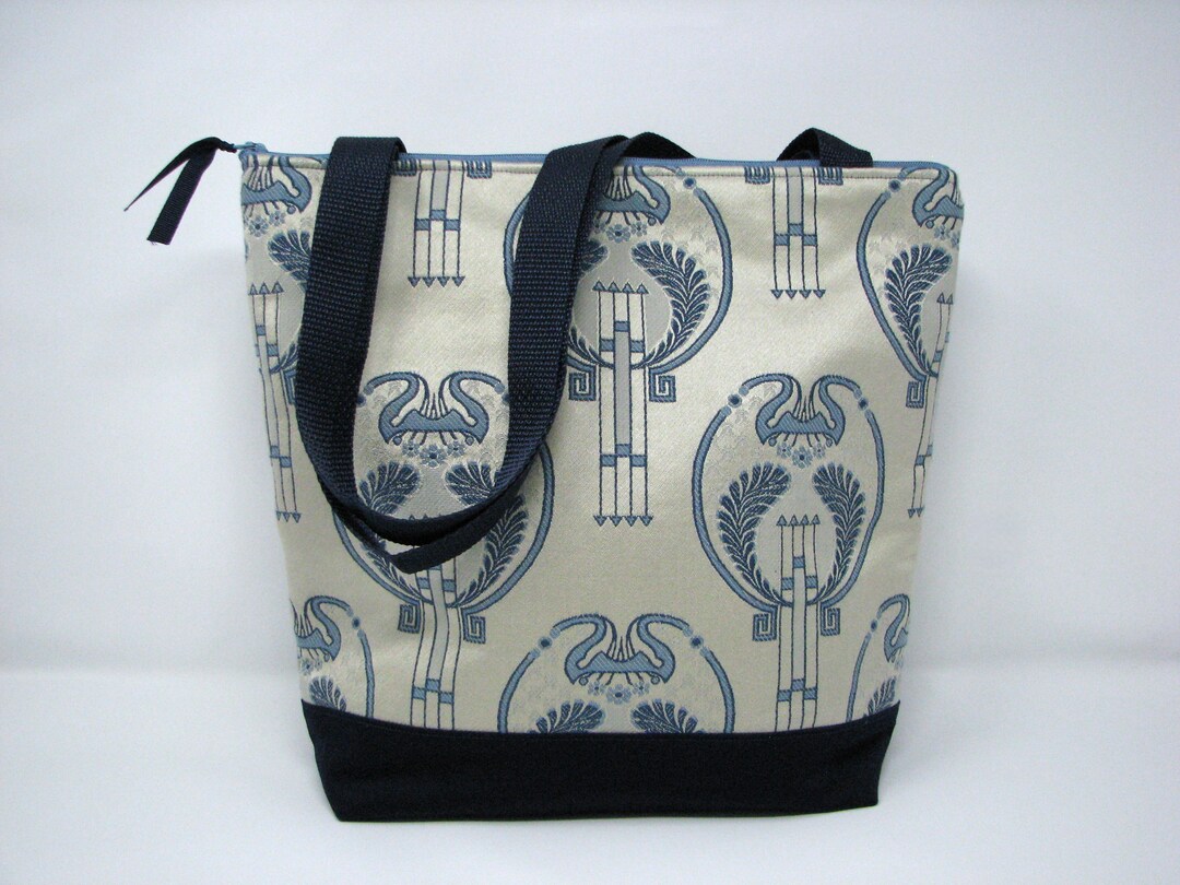 Art Nouveau Vienna Secession Medallion and Geometric Tote Bag Shoulder ...