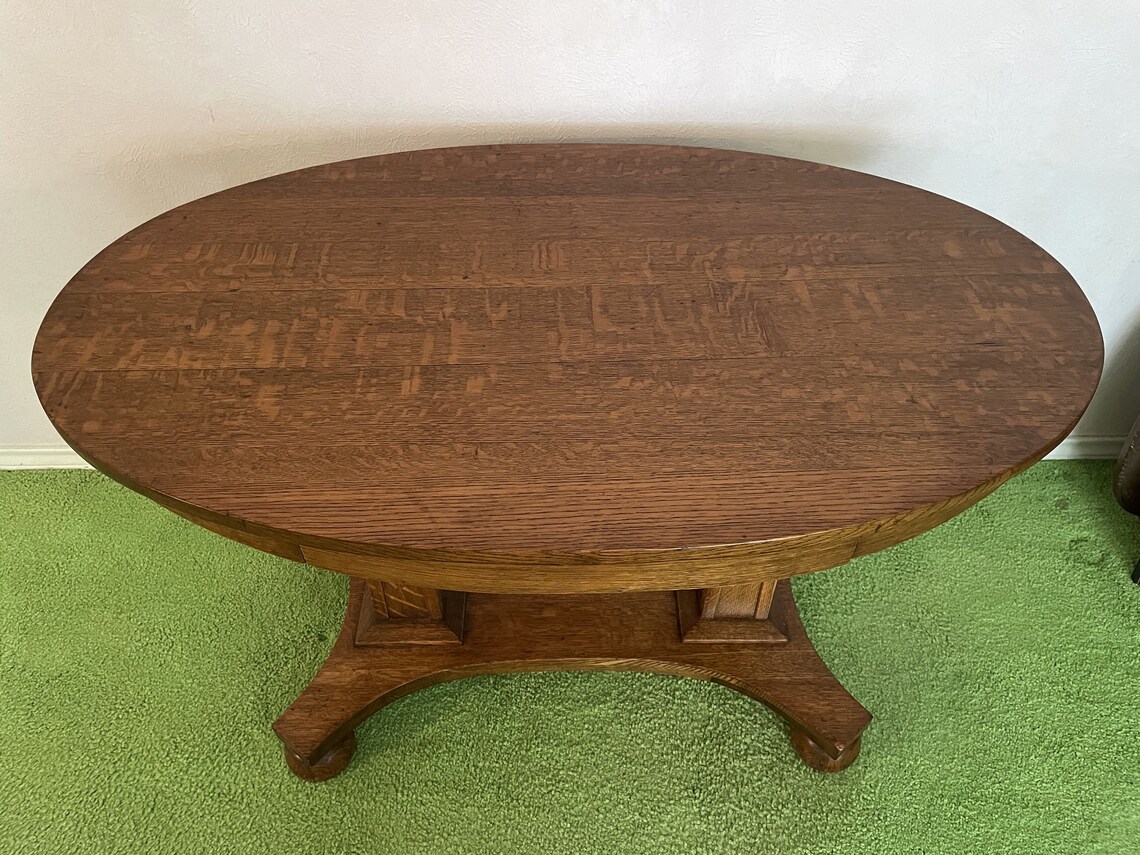 Antique Quarter Sawn Oak Library Table at Cynthia Chevalier blog