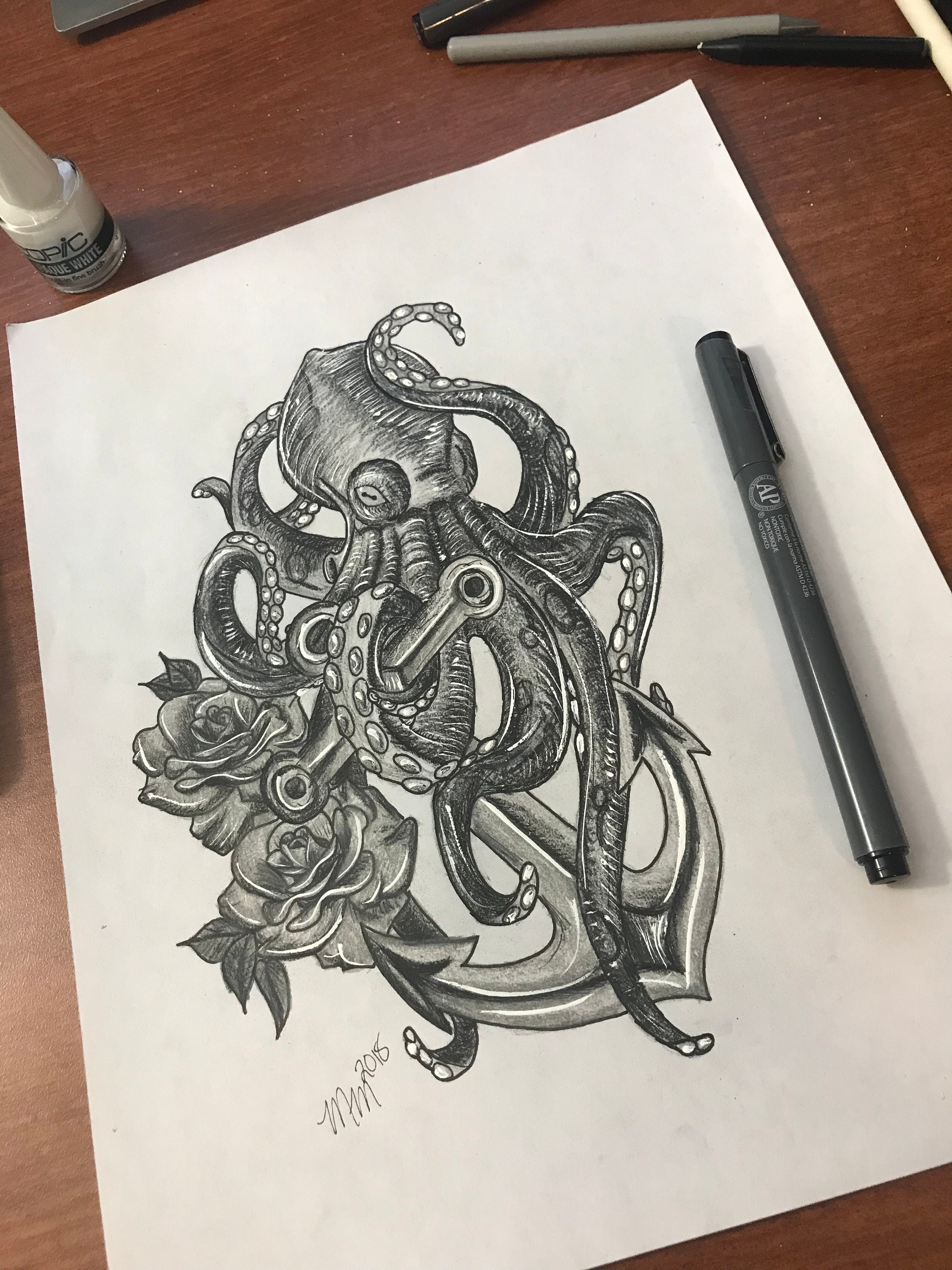 Anchor Octopus Tattoos