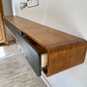 Floating Media Cabinet, Console Table, Modern Curved Cabinet - Etsy
