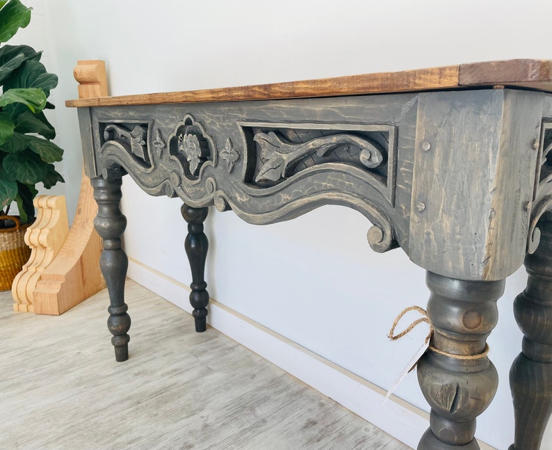 Hand Carved French Country Console Table - Etsy