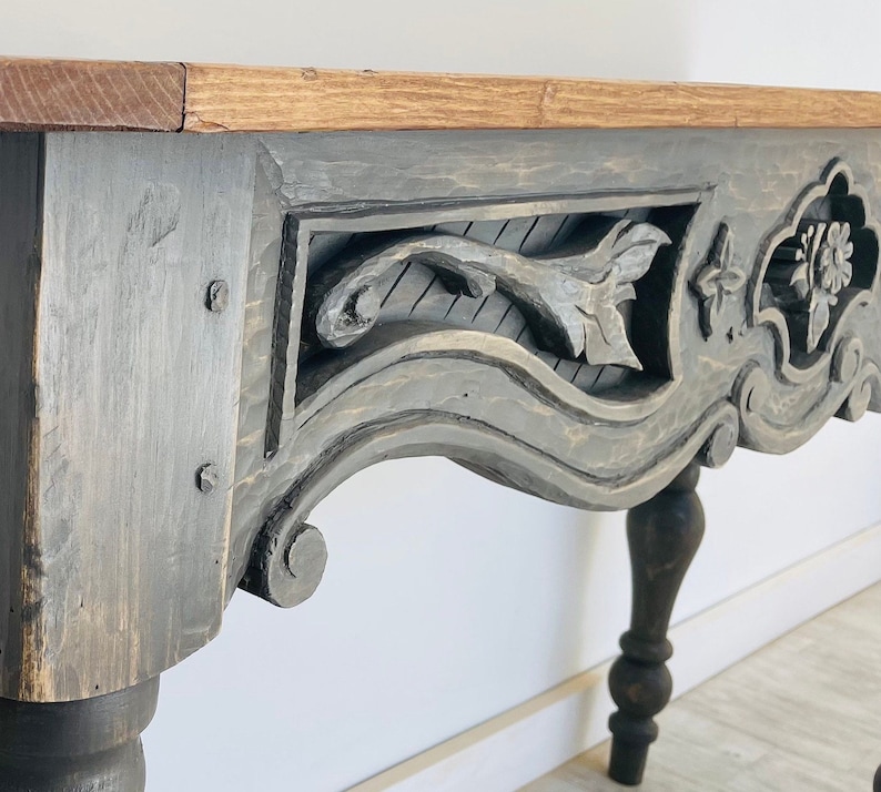 Hand Carved French Country Console Table - Etsy