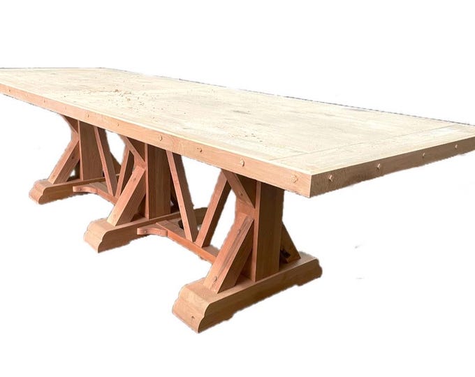 12 Person Dining Table, Ten Foot Trestle Dining Table, Conference Table ...