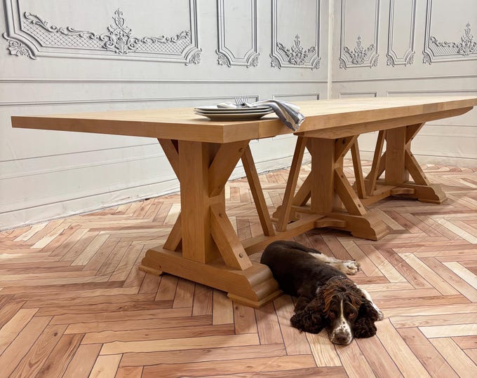 12 Person Dining Table, Ten Foot Trestle Dining Table, Conference Table ...