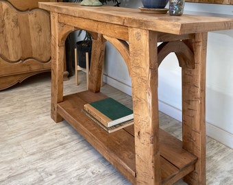 Modern Rustic Console Table Rich Walnut verified Etsy Seller - Etsy
