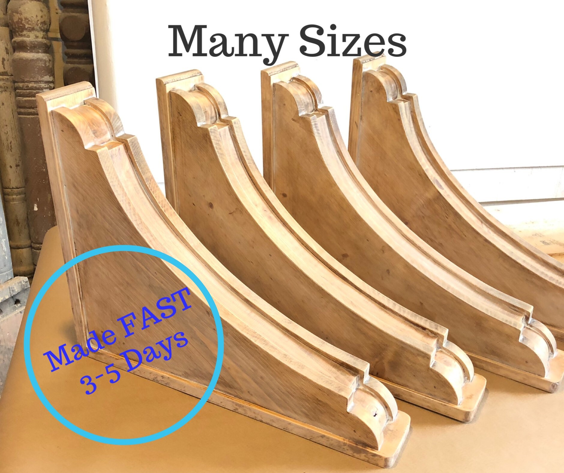 Extra large Shelf corbels , 16 x 20 Victorian home, shelf hanger ...