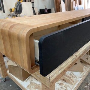 Floating Media Cabinet, Console Table, Modern Curved Cabinet - Etsy