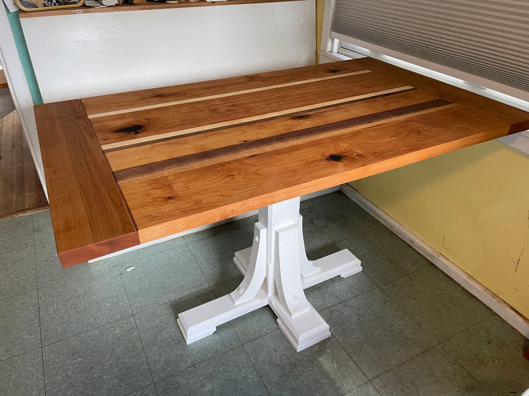 Modern Farmhouse Table, Striped Table, Trestle Table - Etsy