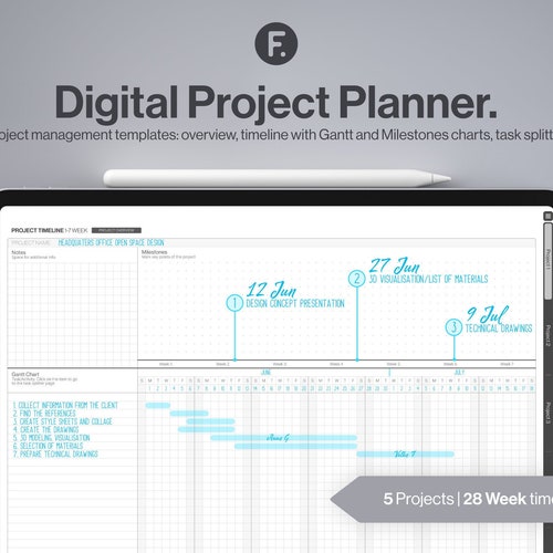Project Plannerbusiness Planner Undated Planner 28 Week - Etsy