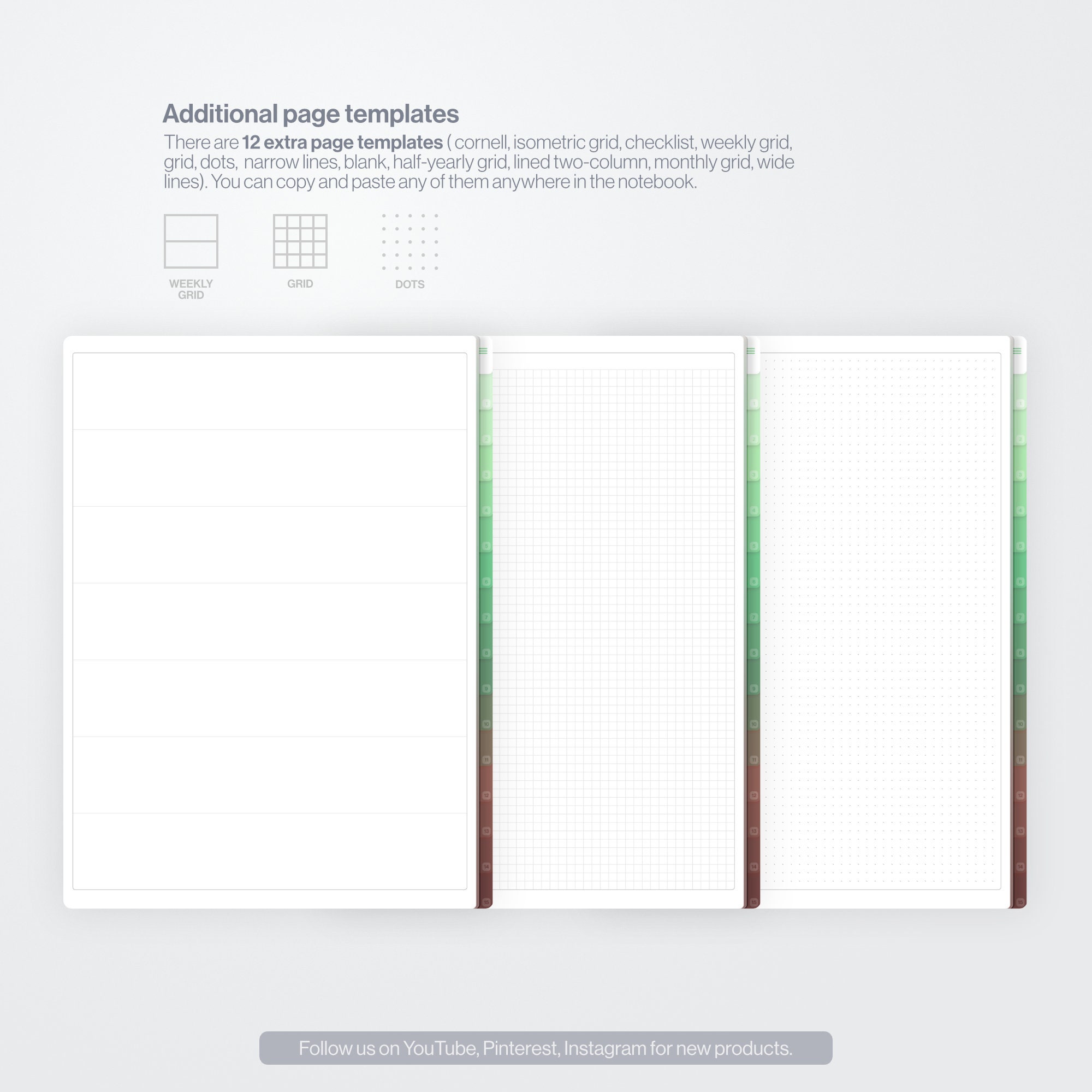 Digital Notebook Hyperlinked Goodnotes Planner 15 Sections | Etsy