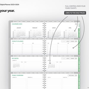 All-in-one Digital Planner 2023 2024 Neo Mint Green, Goodnotes and ...
