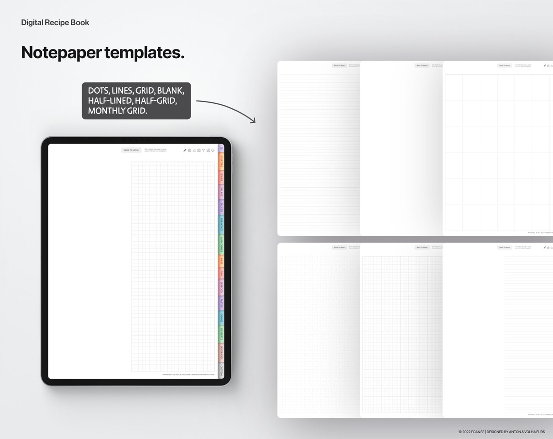 Digital Recipe Book, Food Journal, Goodnotes and Notability Templates ...