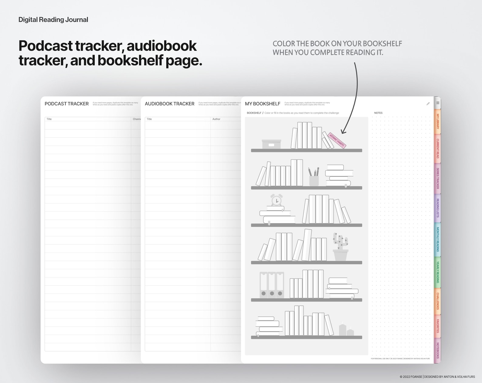 Digital Reading Journal Reading Tracker Goodnotes and - Etsy