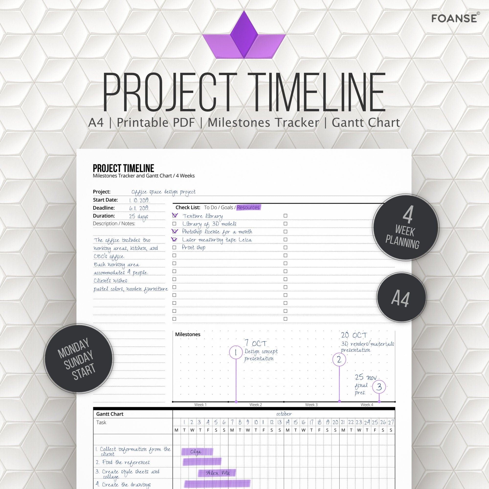 Paper & Party Supplies Stationery Undated Planner Digital Project ...