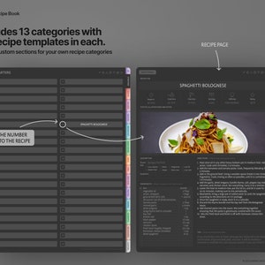 Digital Recipe Book Dark Mode, Food Journal, Goodnotes and Notability ...