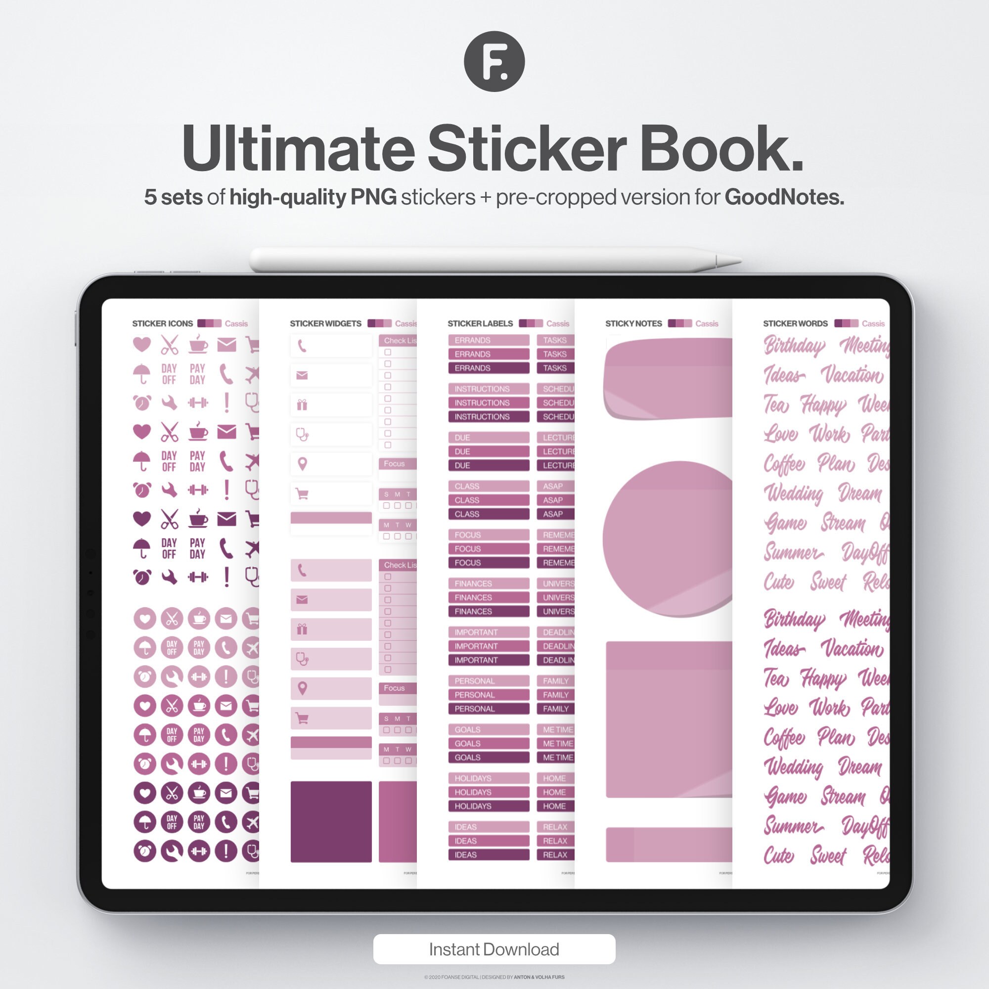 Digital Sticker Book With Over 500 Unique Stickers. Precropped | Etsy