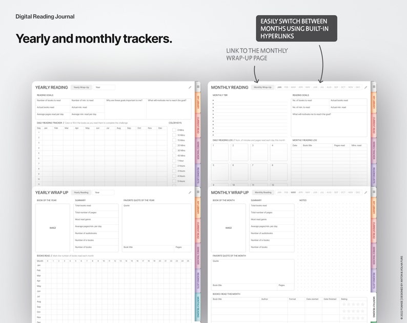 Digital Reading Journal Reading Tracker Goodnotes and - Etsy