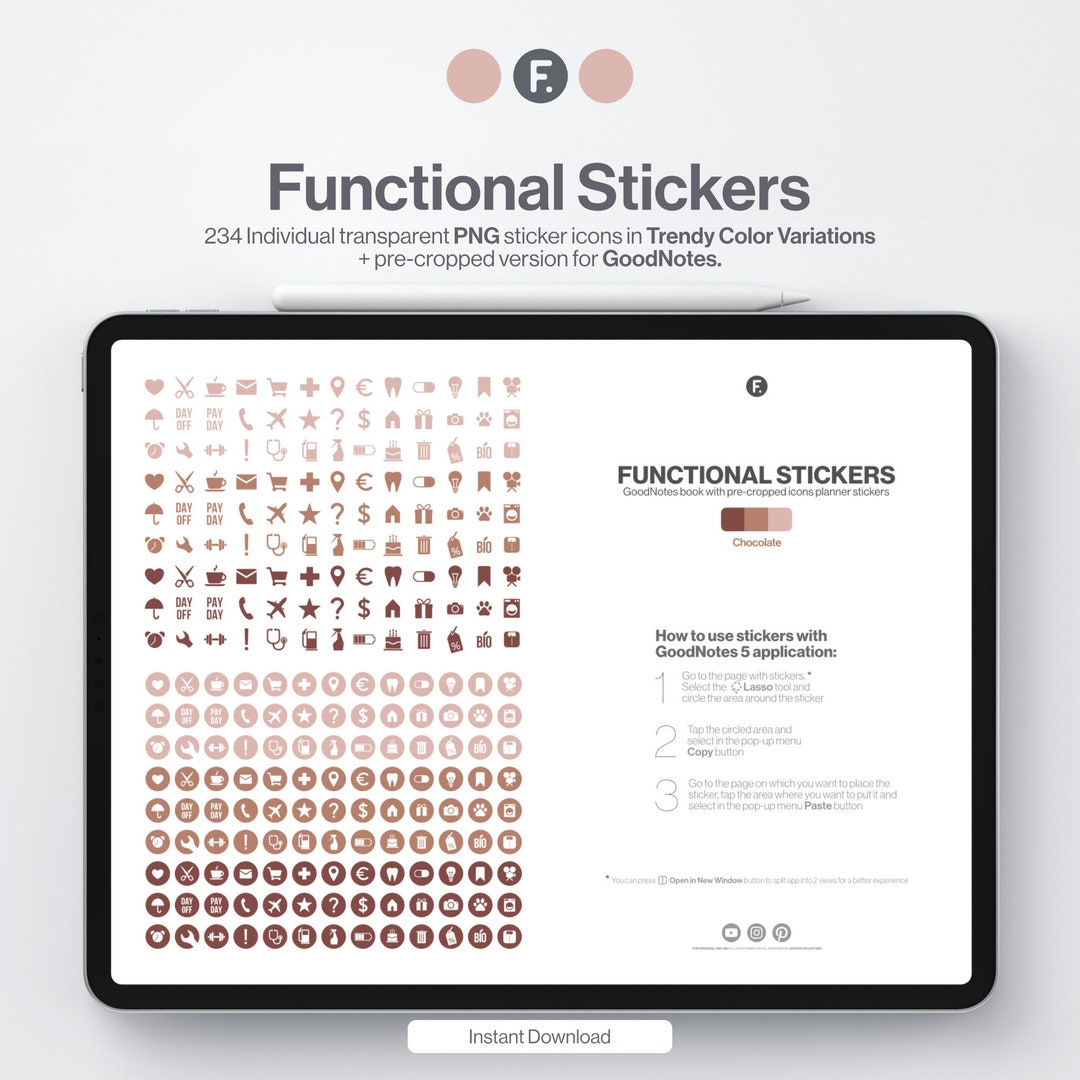 Digital Sticker Icons Functional Stickers Individual PNG - Etsy