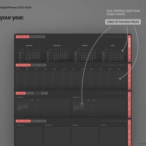 Dark Mode All-in-one Digital Planner 2023 2024, Goodnotes and ...