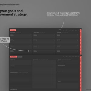 Dark Mode All-in-one Digital Planner 2023 2024, Goodnotes and ...