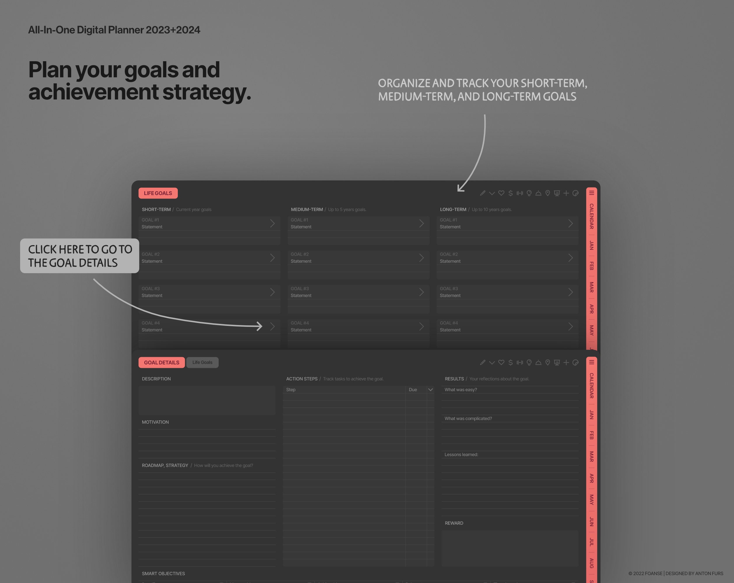 Dark Mode All-in-one Digital Planner 2023 2024 Goodnotes - Etsy