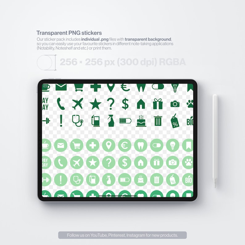 Digital Sticker Icons Goodnotes Stickers Individual PNG - Etsy