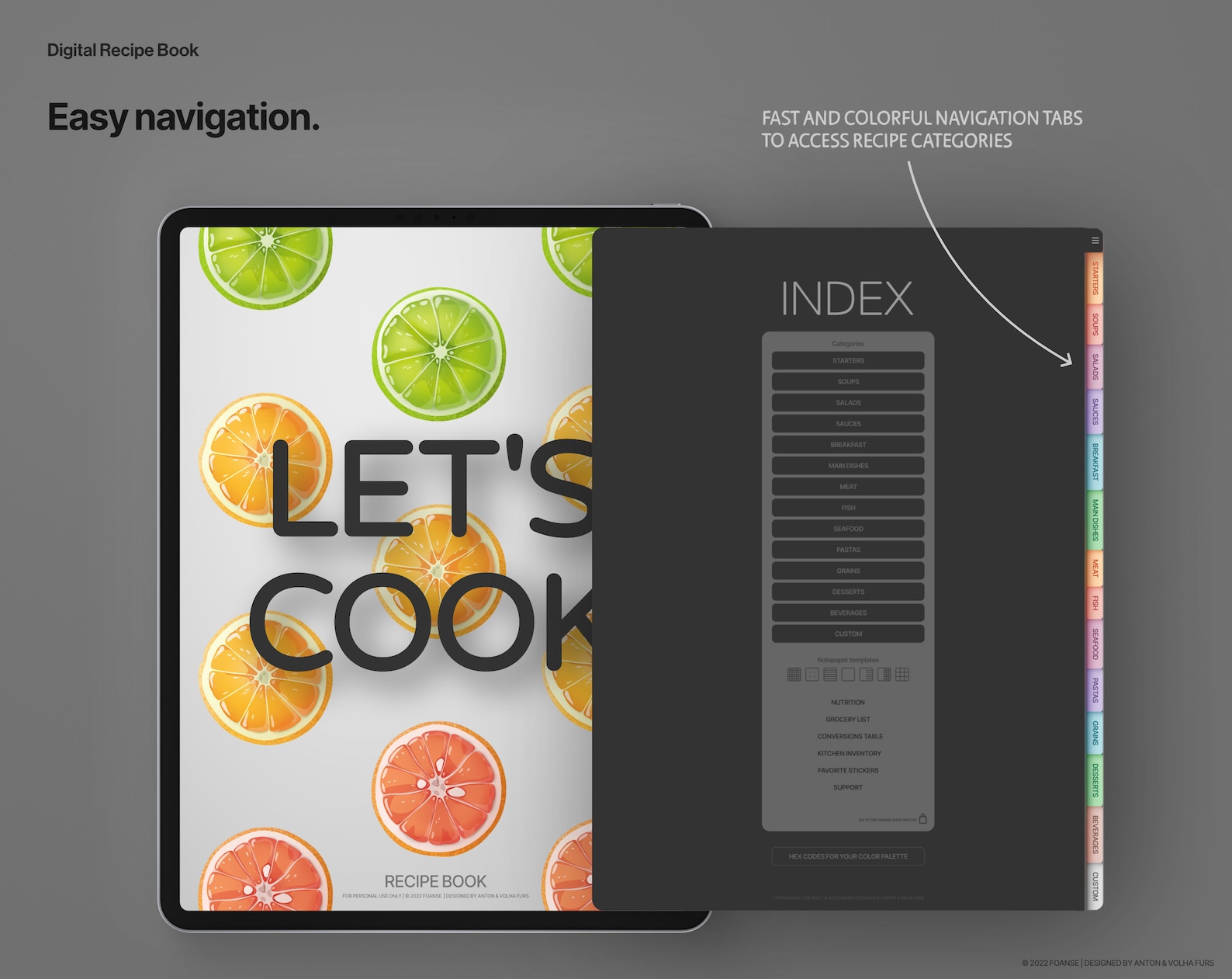 Digital Recipe Book Dark Mode, Food Journal, Goodnotes and Notability ...