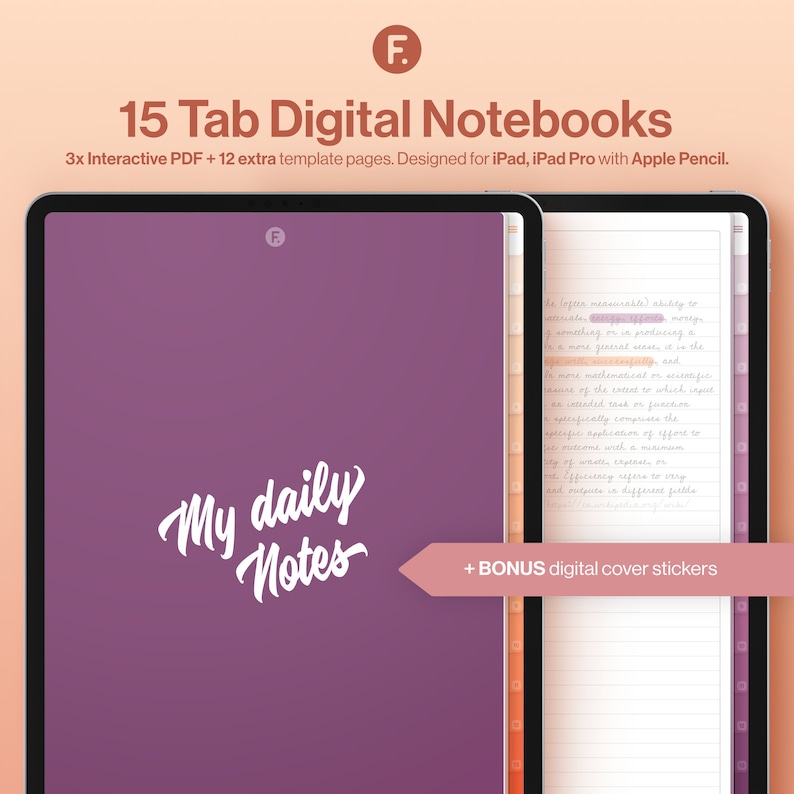 Digital Notebook Goodnotes Notebook 15 Sections Isometric - Etsy