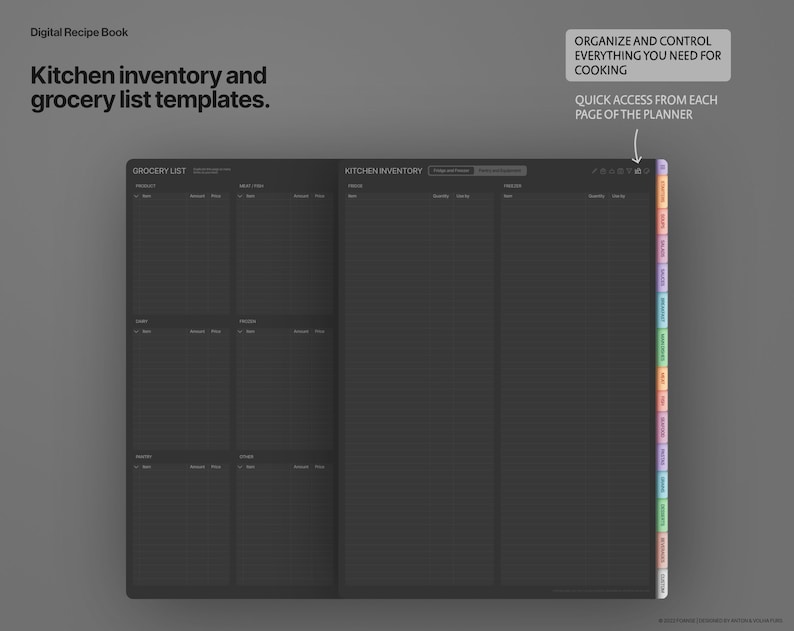 Digital Recipe Book Dark Mode, Food Journal, Goodnotes and Notability ...