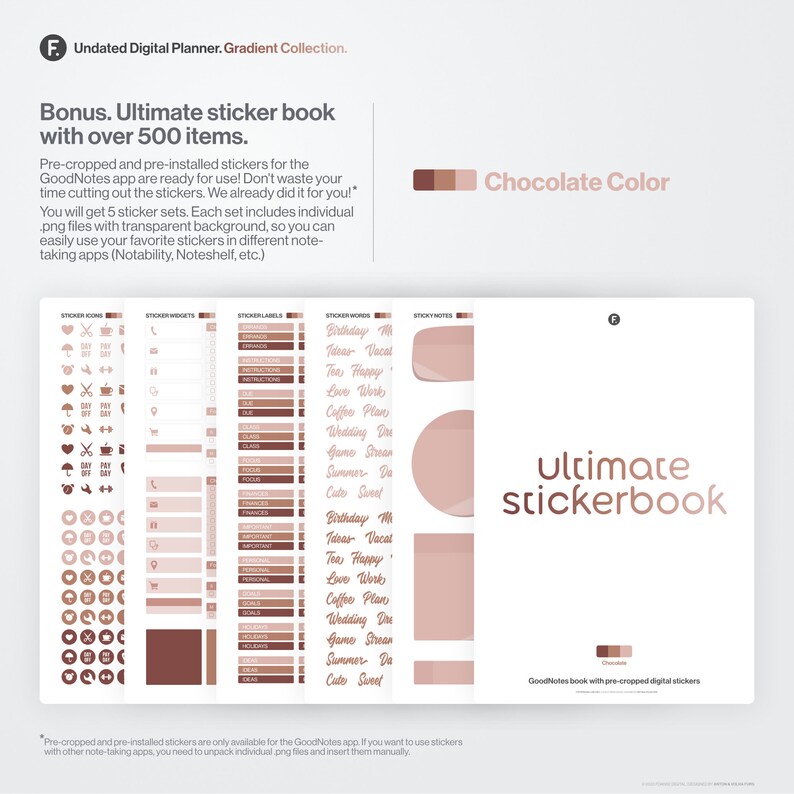 Undated Digital Planner Goodnotes and Notability Templates - Etsy