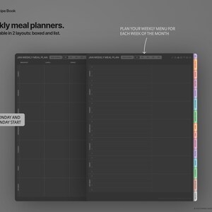 Digital Recipe Book Dark Mode, Food Journal, Goodnotes and Notability ...