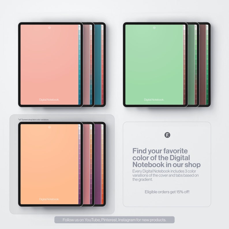 Digital Notebook Goodnotes Notebook 15 Sections Isometric - Etsy