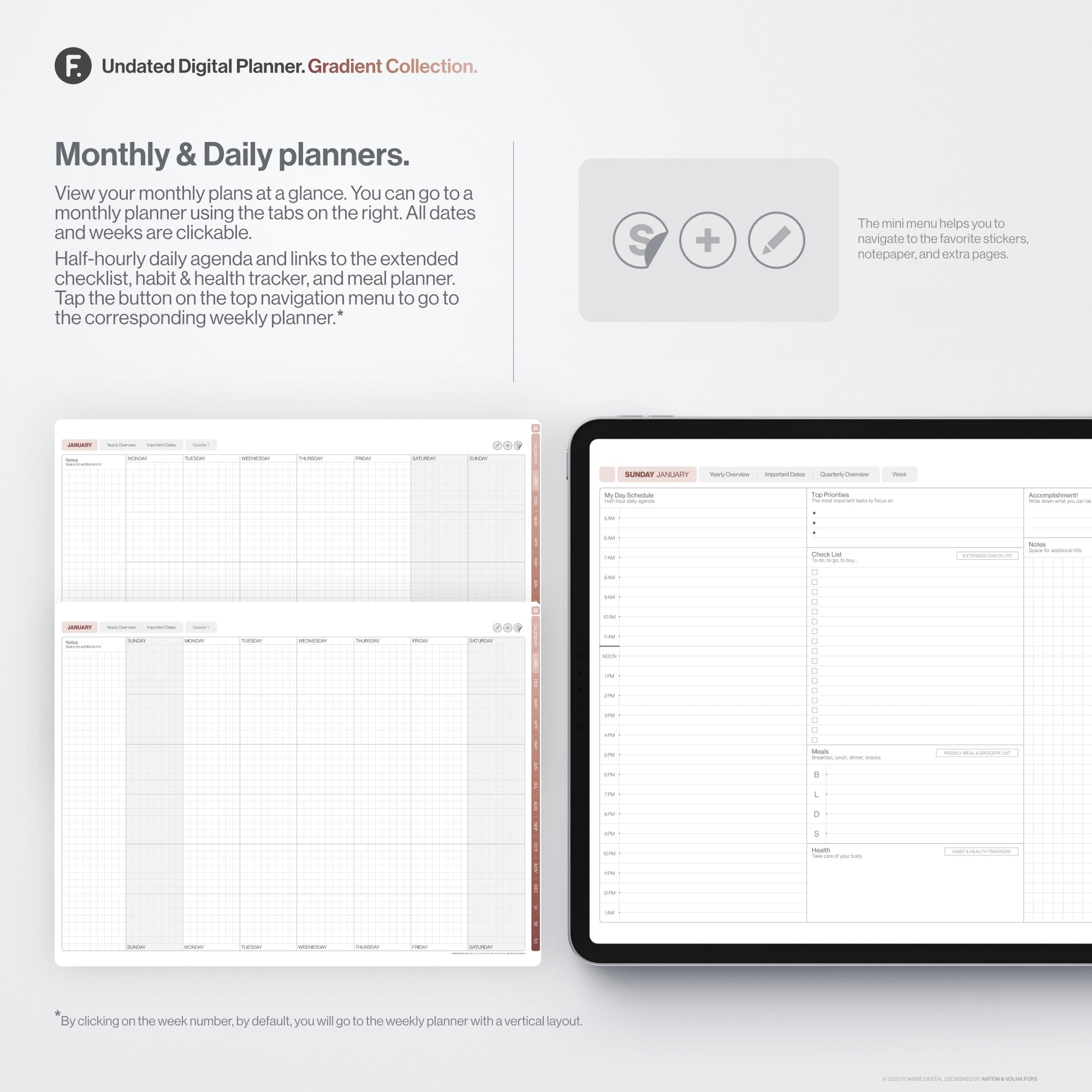 Undated Digital Planner GoodNotes and Notability Templates | Etsy