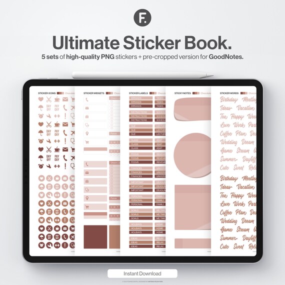 Digital Sticker Book With Over 500 Unique Stickers. Precropped - Etsy