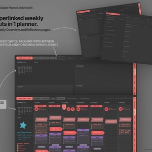 Dark Mode All-in-one Digital Planner 2023 2024, Goodnotes and ...