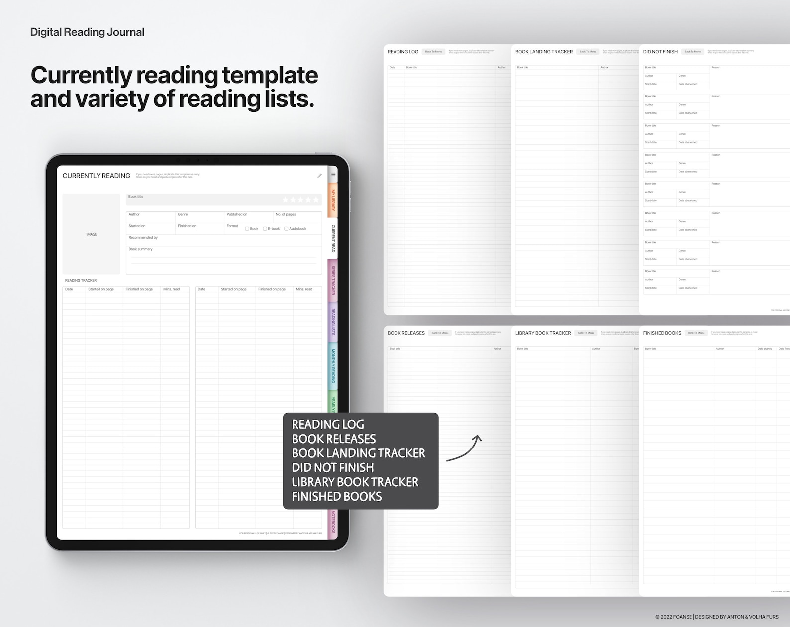 Digital Reading Journal Reading Tracker Goodnotes and - Etsy