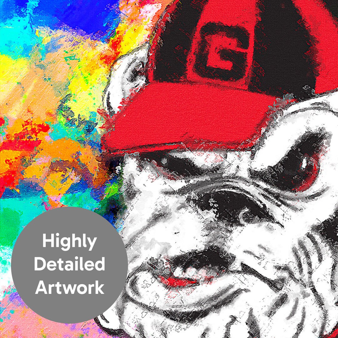 University of Georgia UGA Bulldog Watercolor Artwork College Art ...