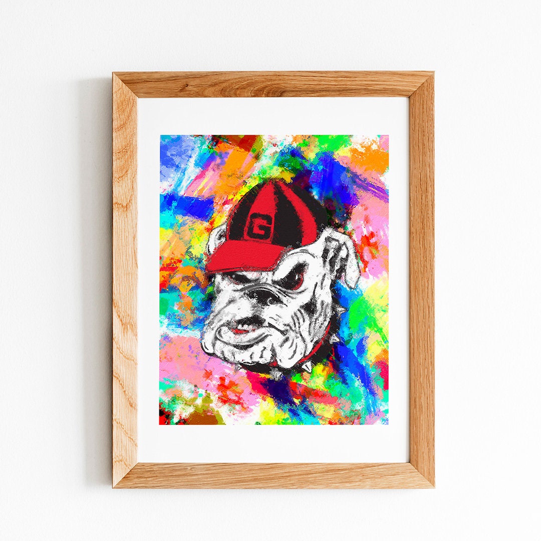 University of Georgia (UGA) Bulldog Watercolor Artwork | College Art ...