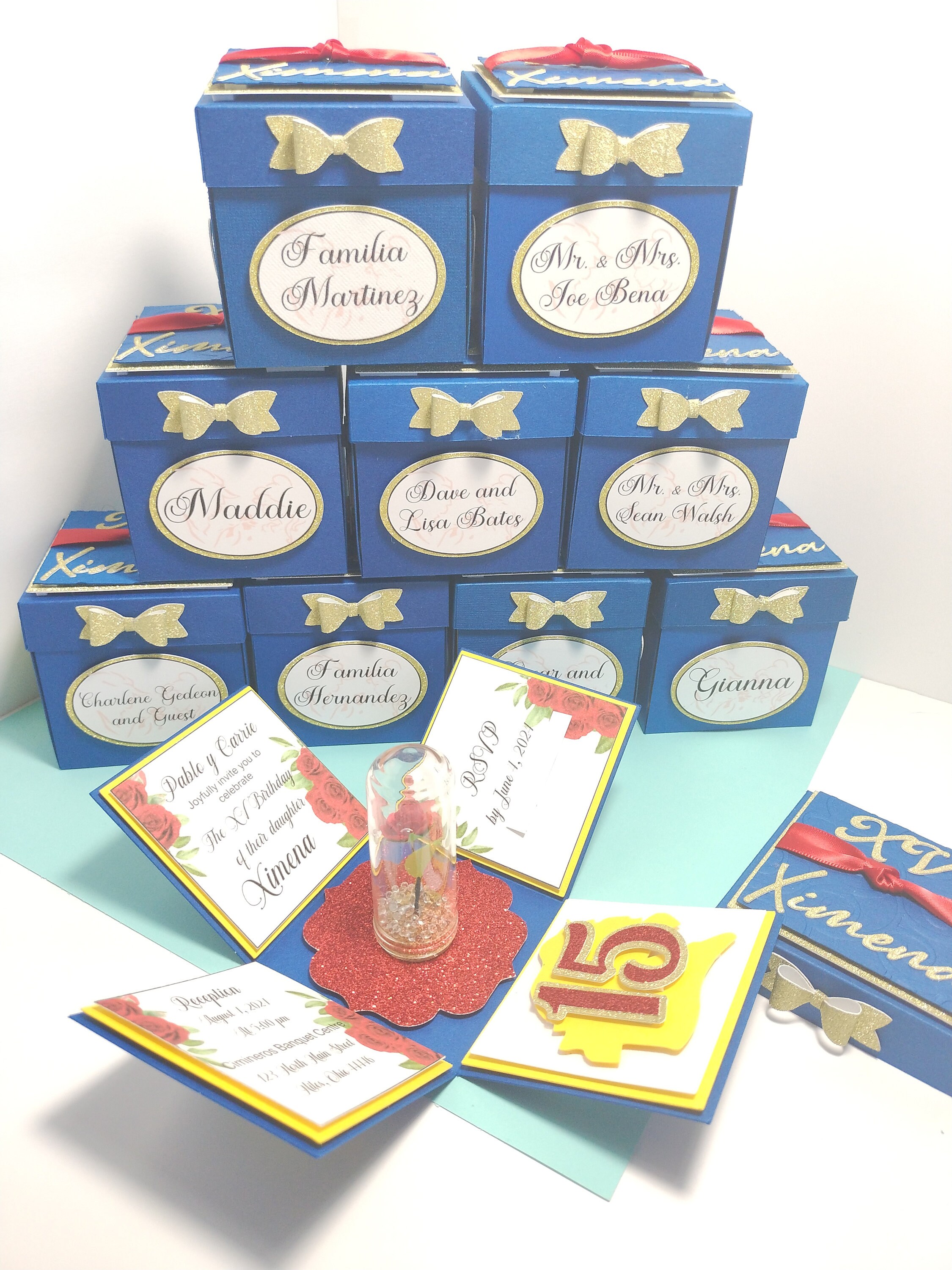 Quinceanera, Sweet Sixteen,explosion Box Invitation,beauty and the ...