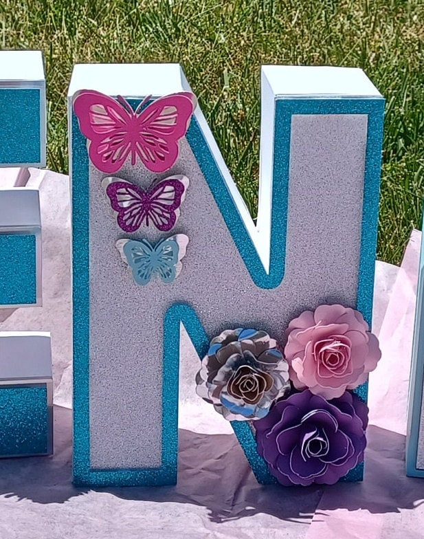 8in 3D Letters, Cardstock 3D Name, 3D Letter for Decor, 3d Letter for ...
