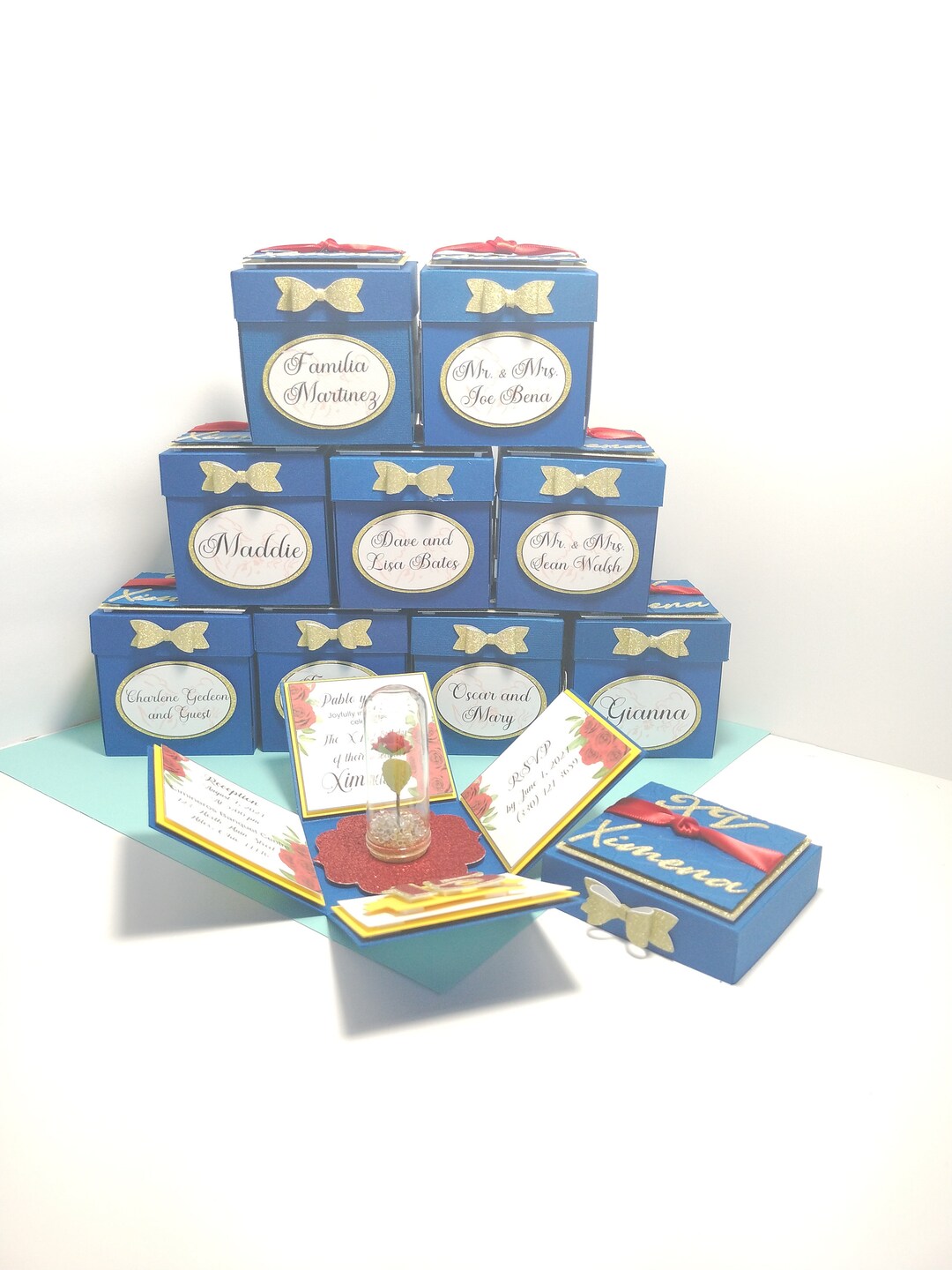 Quinceanera, Sweet Sixteen,explosion Box Invitation,beauty and the ...