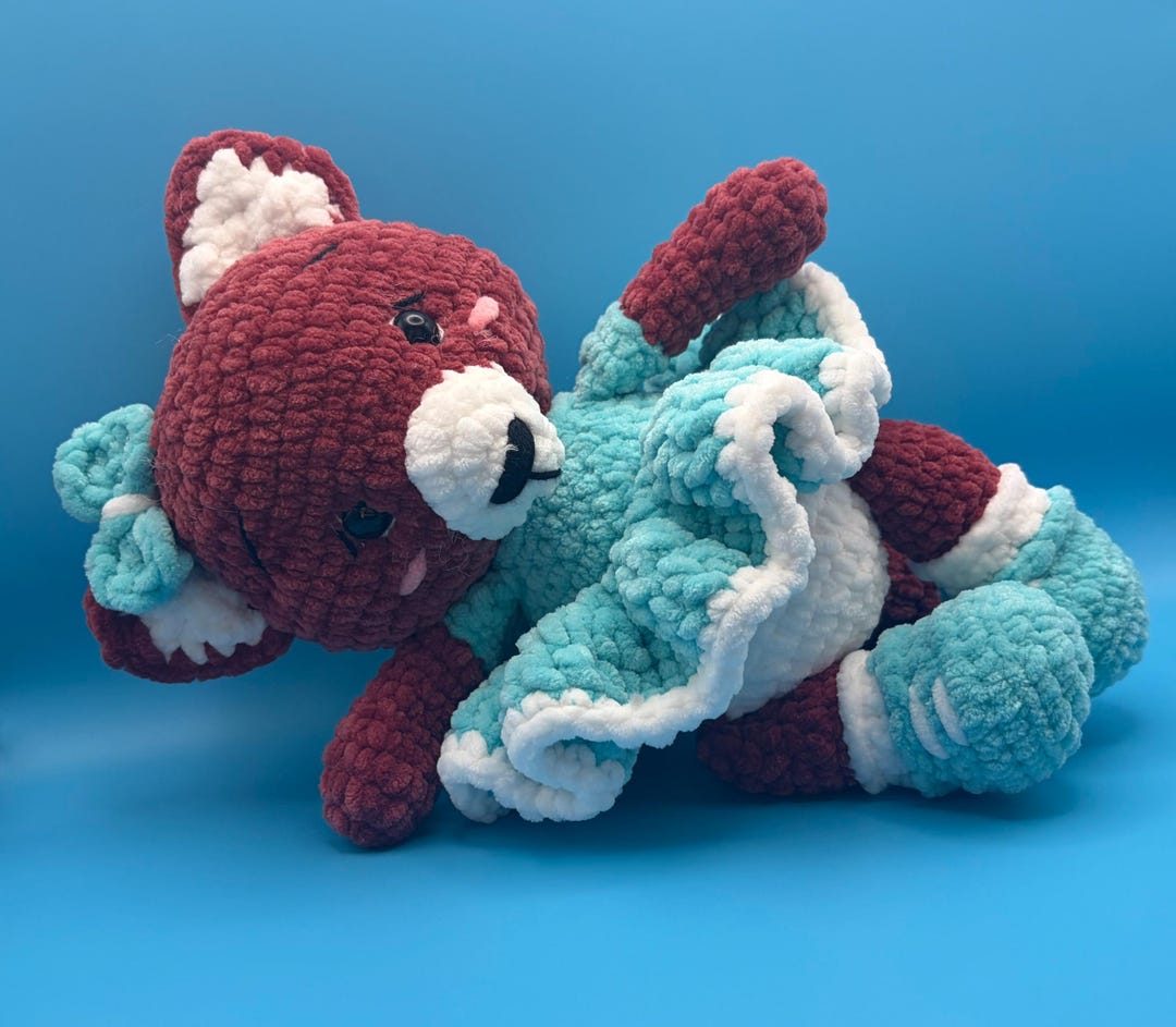Adorable Fox Amigurumi Plushy – Blue Dress – Hand Crocheted Plush Toy ...
