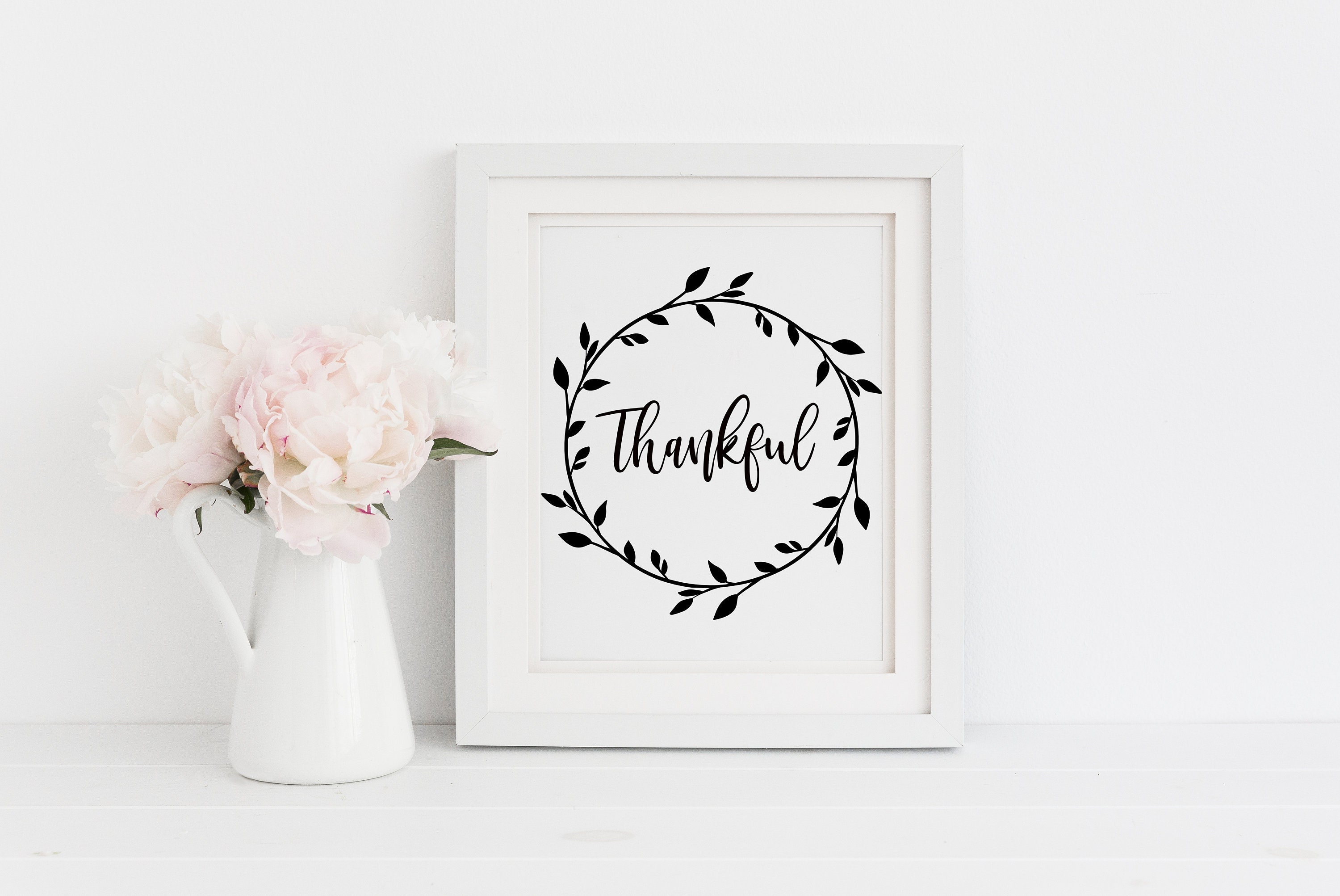 Minimalist Thankful Printable Art Instant Download - Etsy