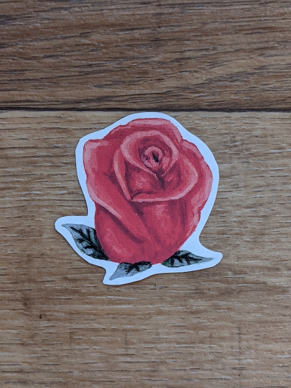 Rose Name Tag Vinyl Sticker Custom Sticker - Etsy UK