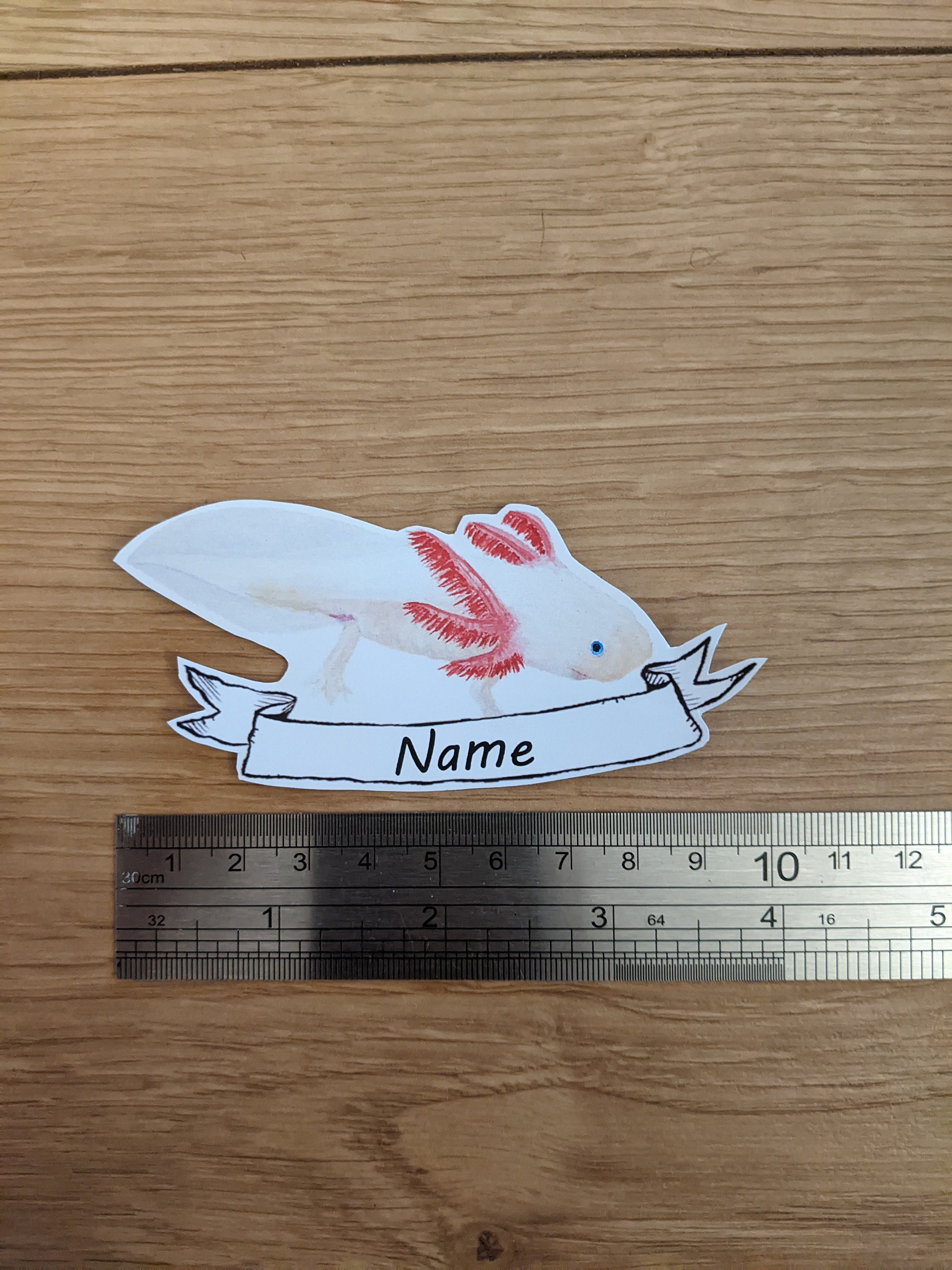 Axolotl Full Body Sticker Axolotl Name Tag Vinyl Sticker - Etsy