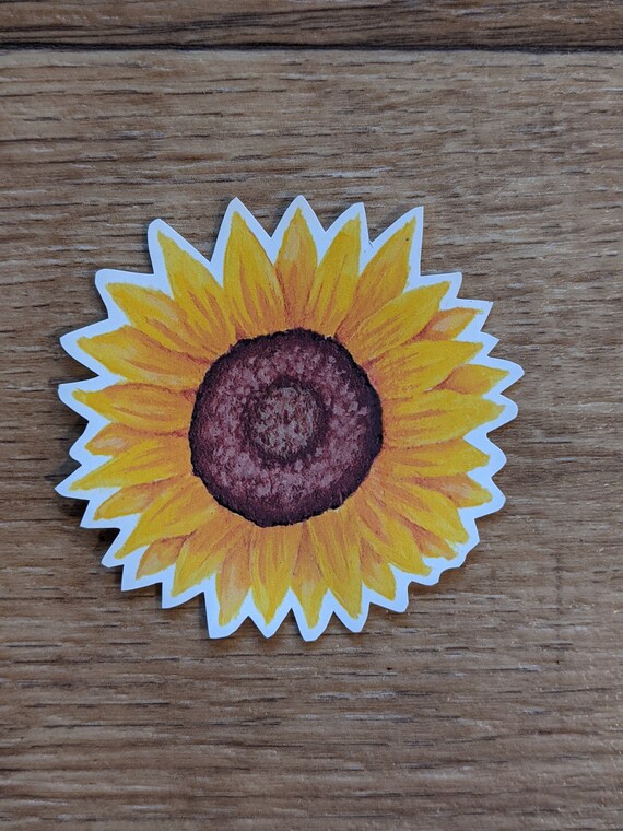 Sunflower Name Tag Vinyl Sticker Custom Sticker Hand Painted - Etsy