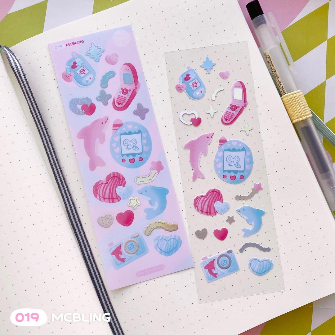 Mcbling Y2K Deco Sticker Sheet | Holo Mini Stickers Kpop Journaling - Etsy