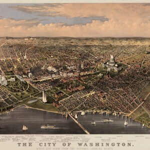 Washington D.C. 1880 Print on Canvas ready to Hang Vintage - Etsy